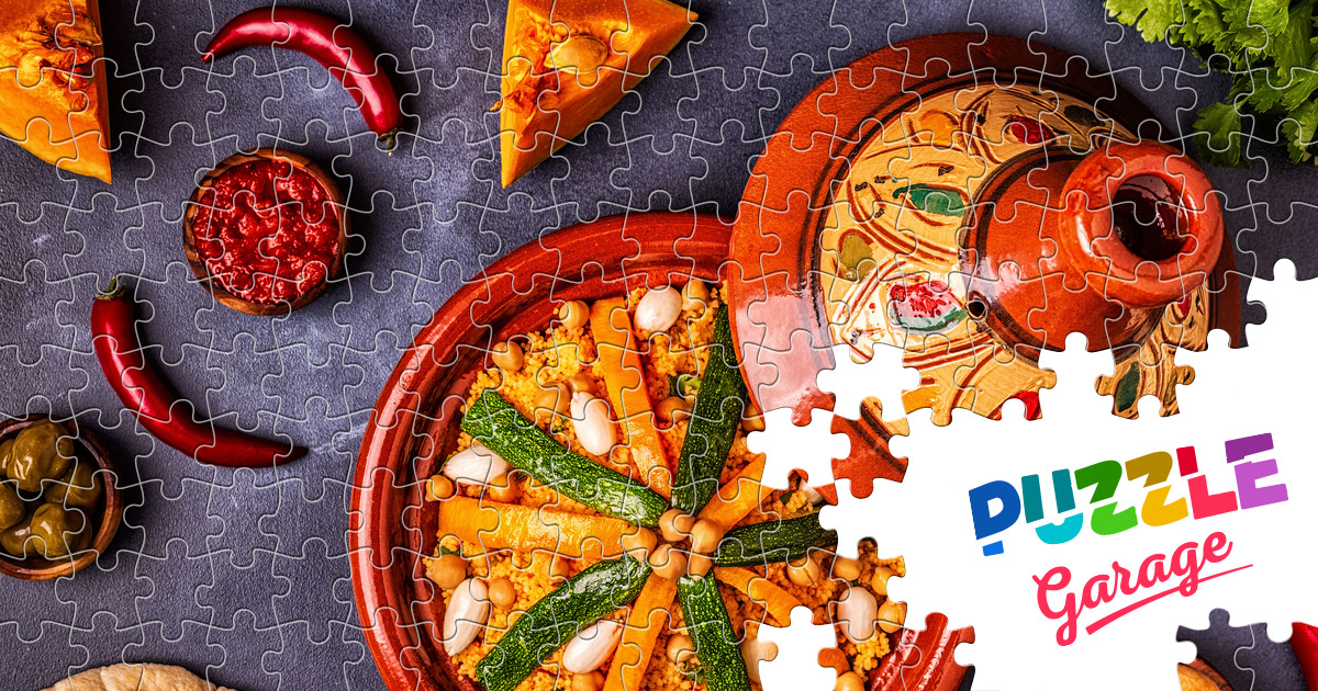 Couscous with vegetables in tajin Jigsaw Puzzle (Home, Food) | Puzzle ...