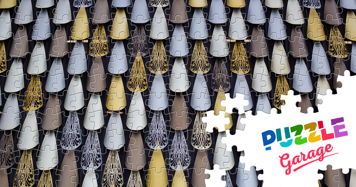 Metal forms on the wall of the building Jigsaw Puzzle (Home, Facades ...