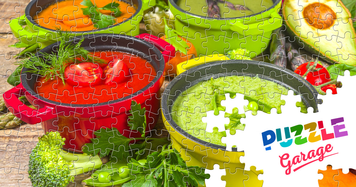 Colorful vegetable soups Jigsaw Puzzle (Home, Food) | Puzzle Garage