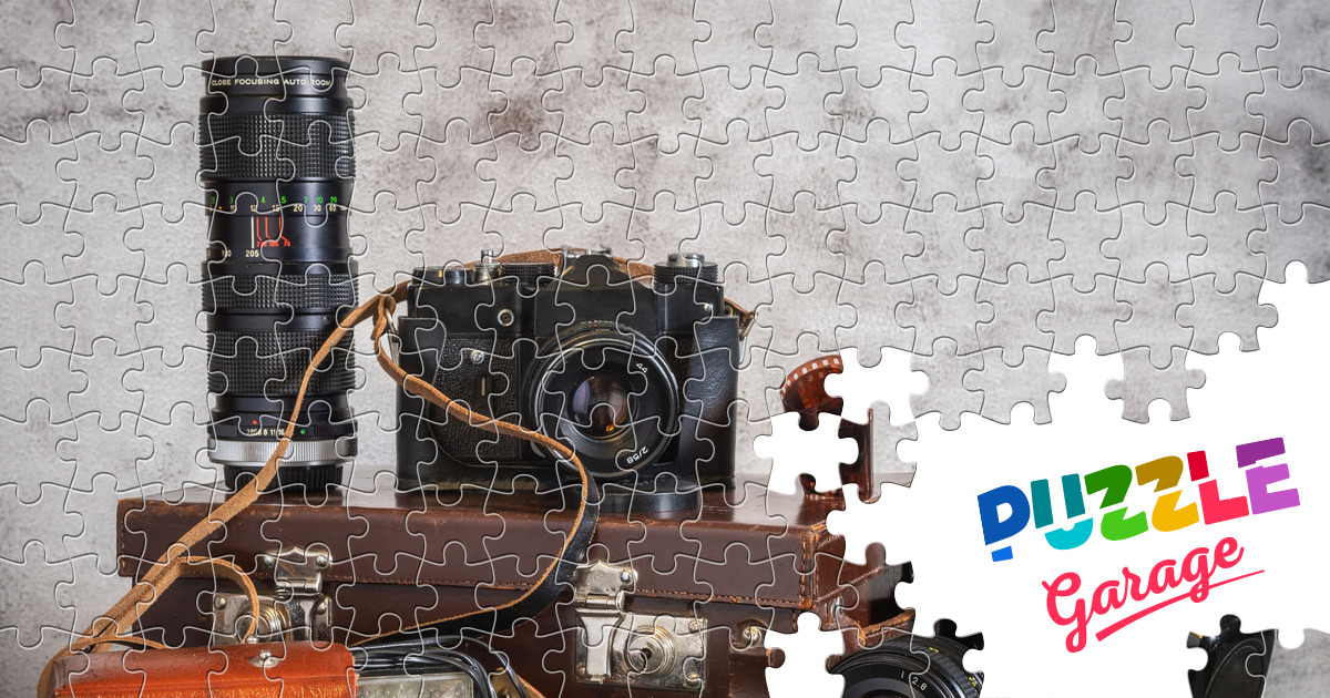 الكاميرات القديمة والفيلم لغز الصور المقطوعة (أجهزة, كاميرات التصوير) | Puzzle Garage