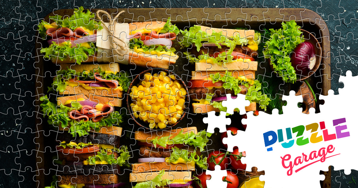 Sandwiches on a tray Jigsaw Puzzle (Home, Food) | Puzzle Garage