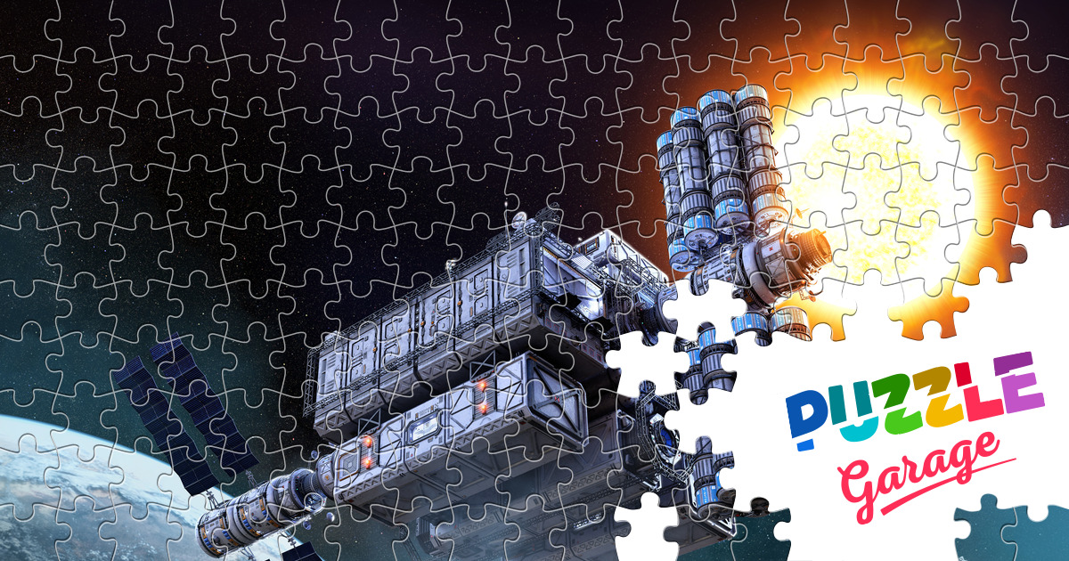 Space station in space Jigsaw Puzzle (Space, Cosmonautics) | Puzzle Garage