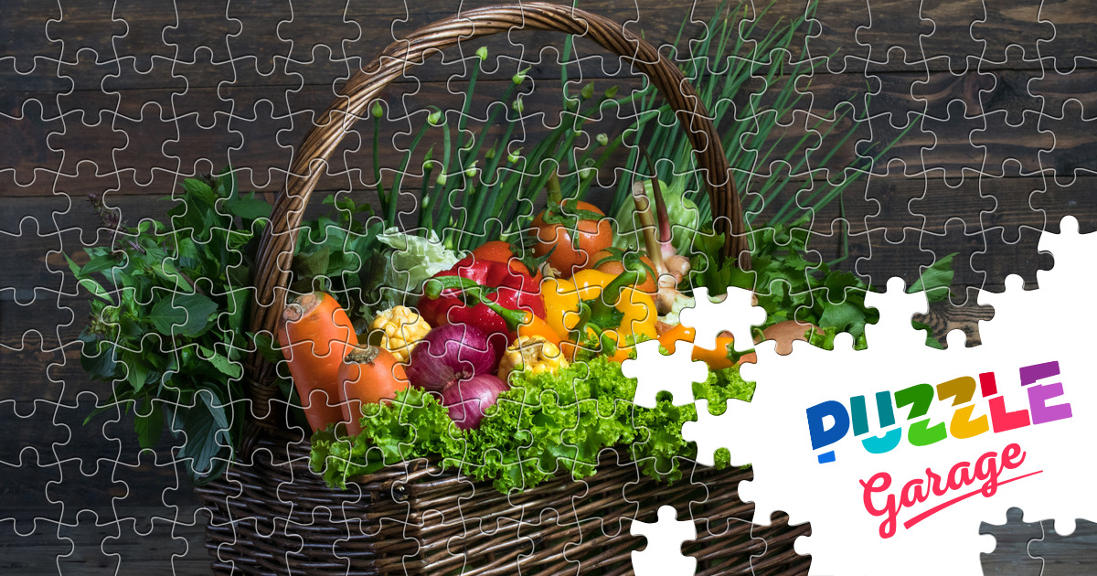 Organic vegetables in a basket Jigsaw Puzzle (Plants, Vegetables ...