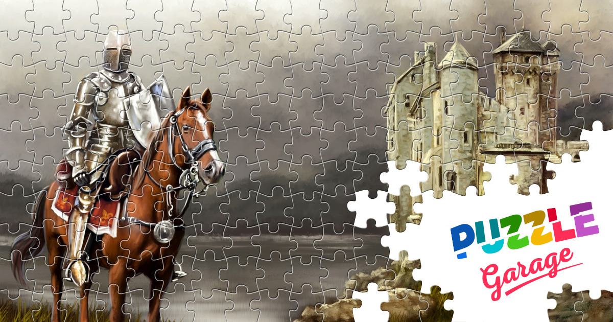 Knight at the castle Jigsaw Puzzle (Art, Painting) | Puzzle Garage