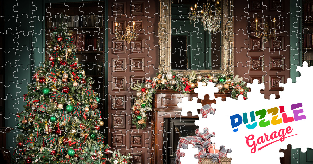 Christmas tree and armchair by the fireplace Jigsaw Puzzle (Home ...