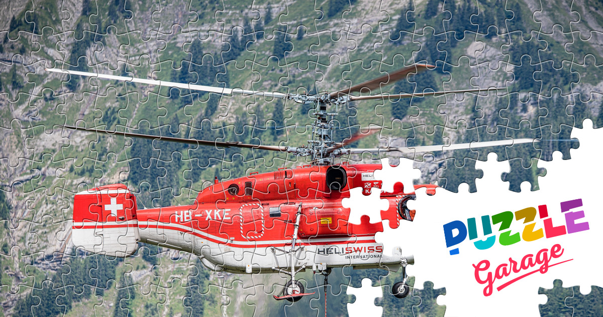Red rescue helicopter Jigsaw Puzzle (Technics, Aviation) | Puzzle Garage