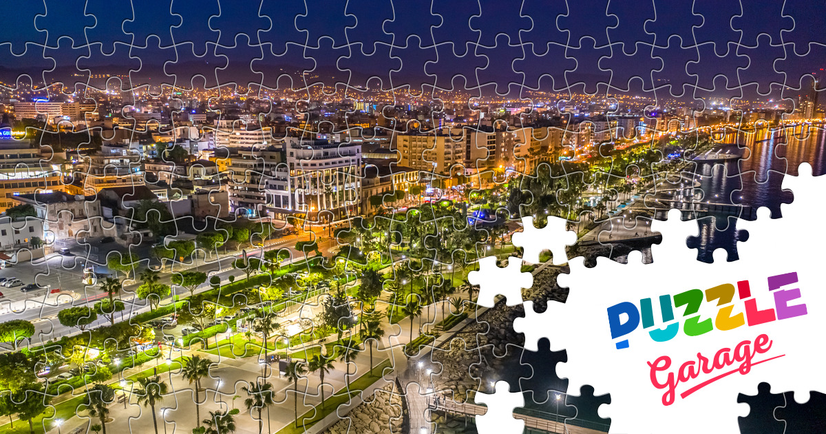 Night Limassol Jigsaw Puzzle (Countries, Cyprus) | Puzzle Garage