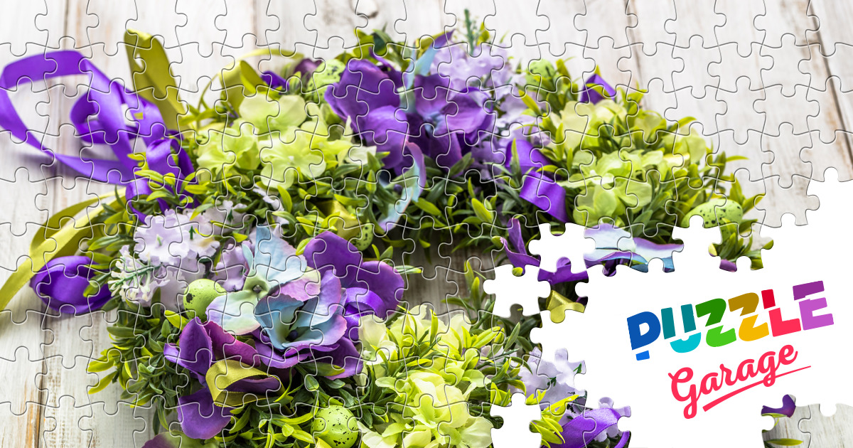 Spring flowers wreath Jigsaw Puzzle (Plants, Flowers) | Puzzle Garage
