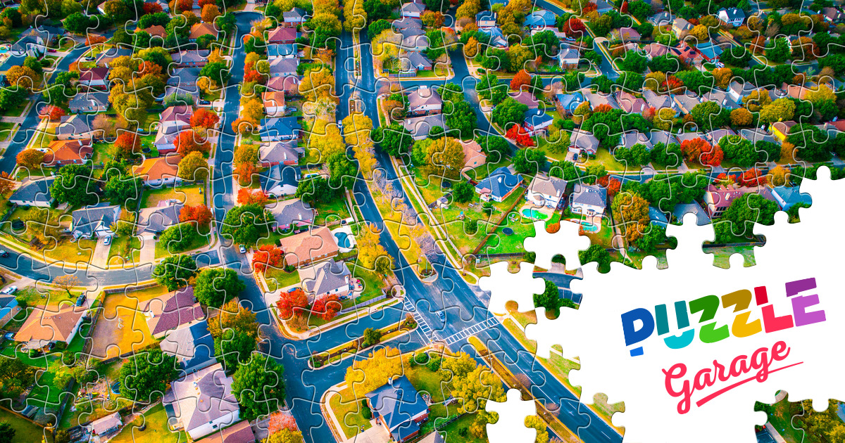 Top view of the cottages Jigsaw Puzzle (Other, Aerial view) | Puzzle Garage