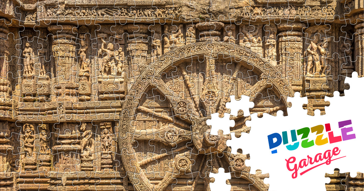 Stone wheels at Konarak Sun Temple Jigsaw Puzzle (Countries, India ...