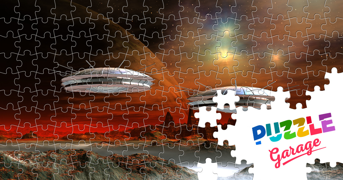 Alien spaceships Jigsaw Puzzle (Space, Sci-Fi) | Puzzle Garage