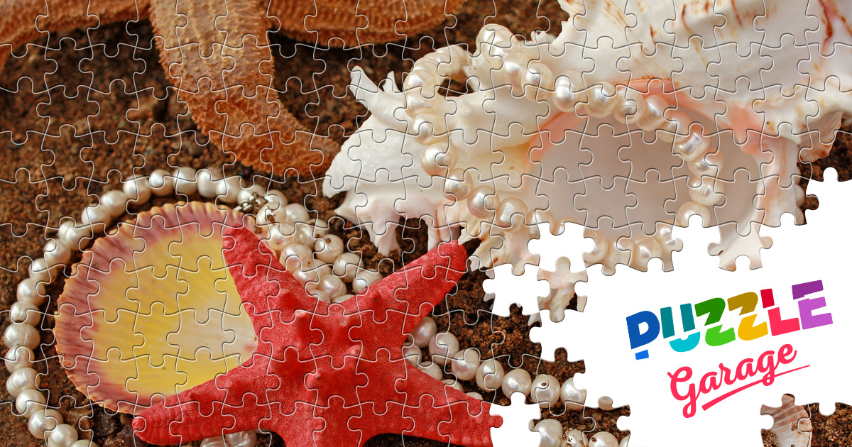 Mutiara, kerang, dan bintang laut Puzzle Potongan (Peralatan, Perhiasan ...