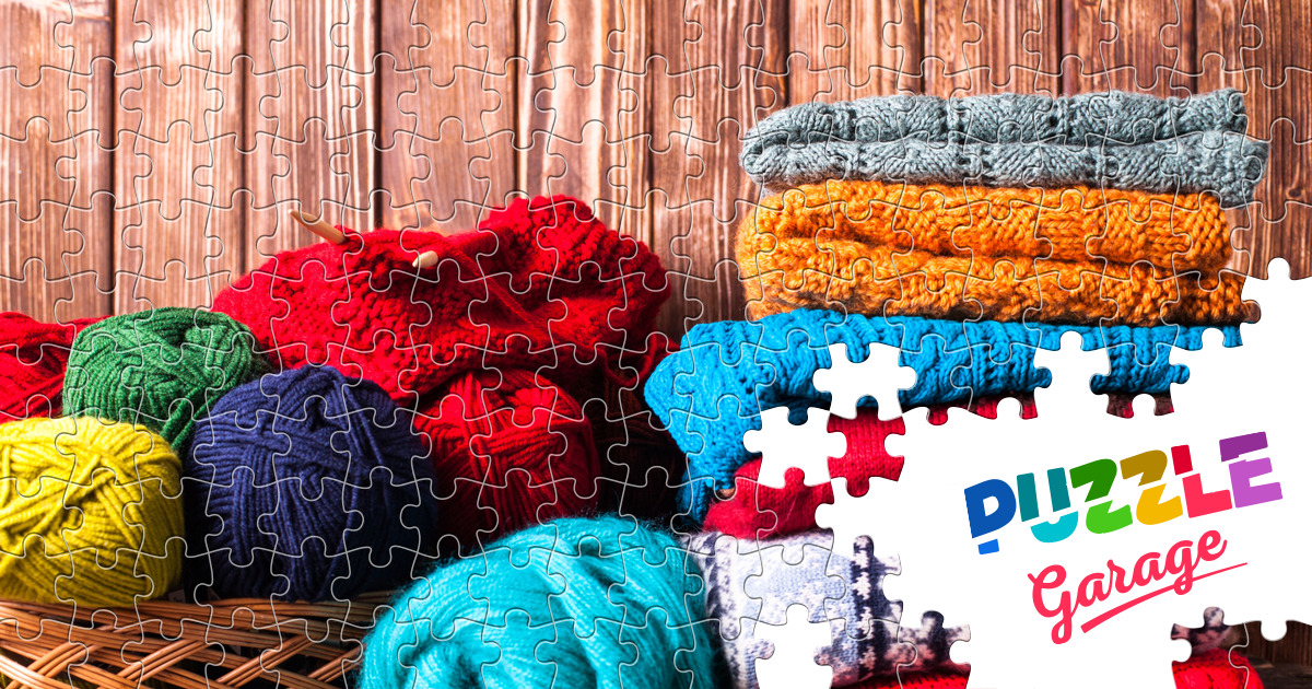 Colored yarn and clothing Jigsaw Puzzle (Home, Needlework) | Puzzle Garage