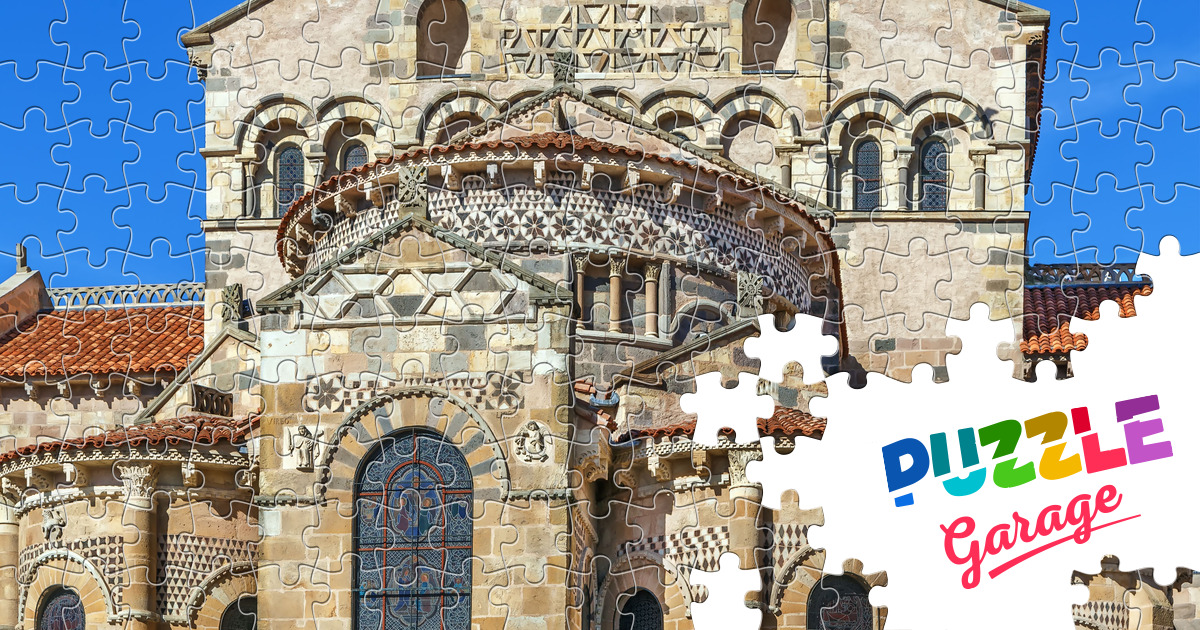 Facade of the church in Issoire Jigsaw Puzzle (Countries, France ...
