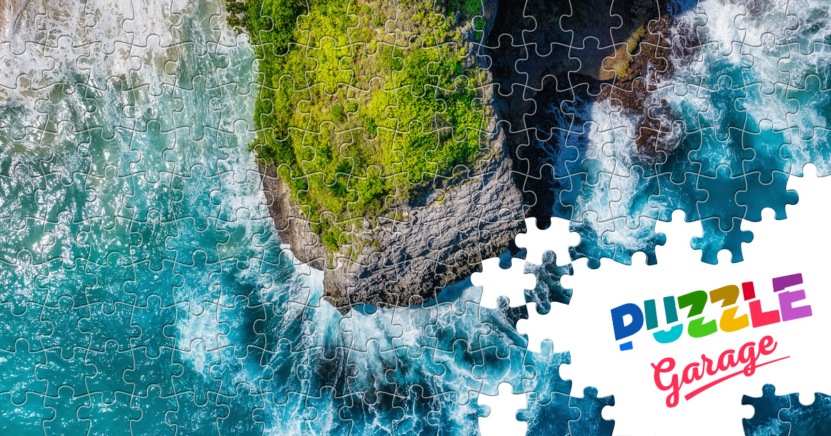 Top view of the waves and rocks Jigsaw Puzzle (Other, Aerial view ...