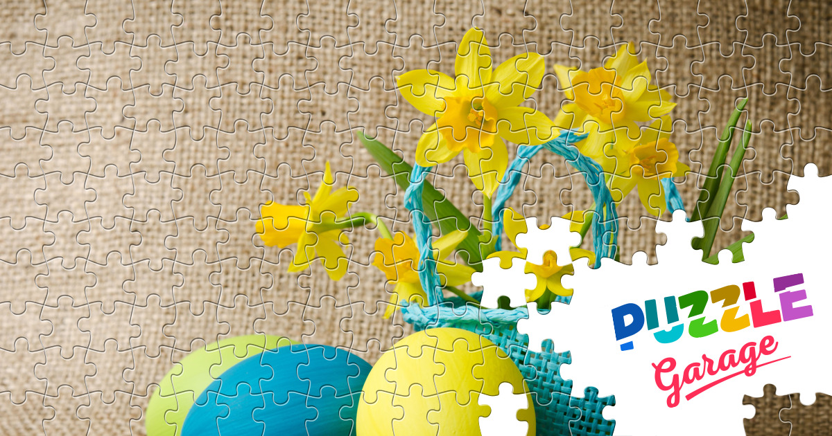 Easter eggs and daffodils Jigsaw Puzzle (Holidays, Easter) | Puzzle Garage