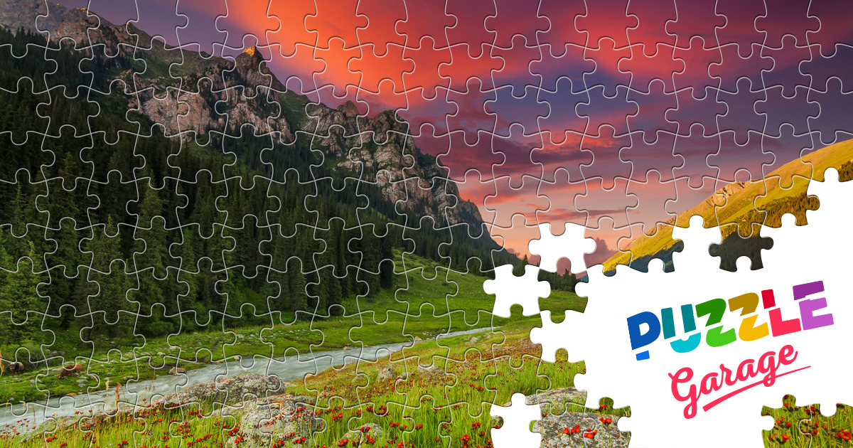 Mountains at sunset Jigsaw Puzzle (Nature, Mountains) | Puzzle Garage