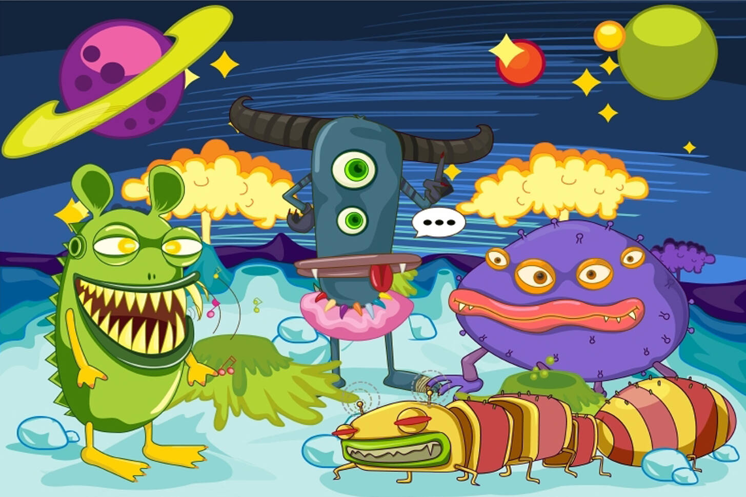 Space monsters Jigsaw Puzzle (For children, Cartoon Illustrations ...