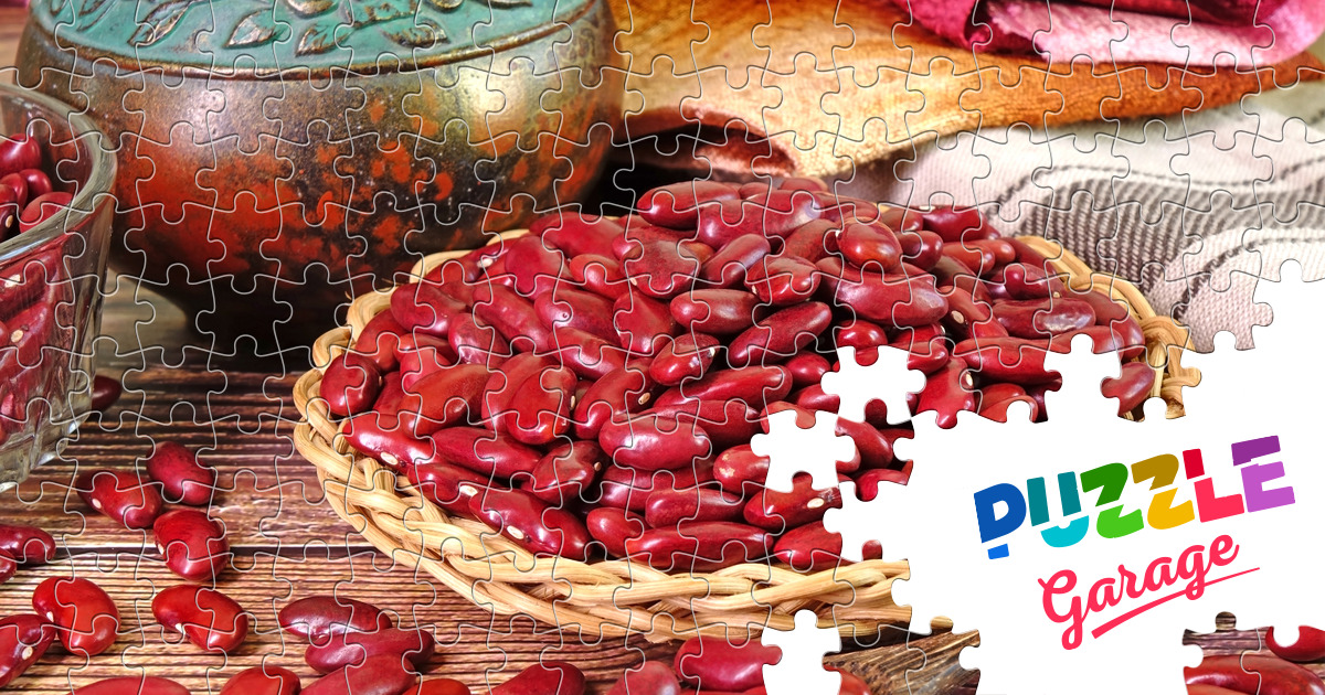 Red beans in a basket Jigsaw Puzzle (Home, Food) | Puzzle Garage