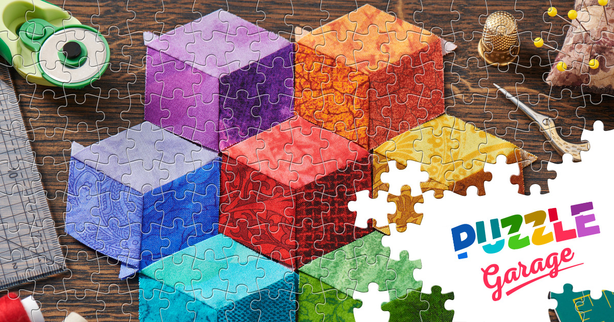 Multicolored Quilting Scraps Jigsaw Puzzle (Home, Needlework) | Puzzle ...