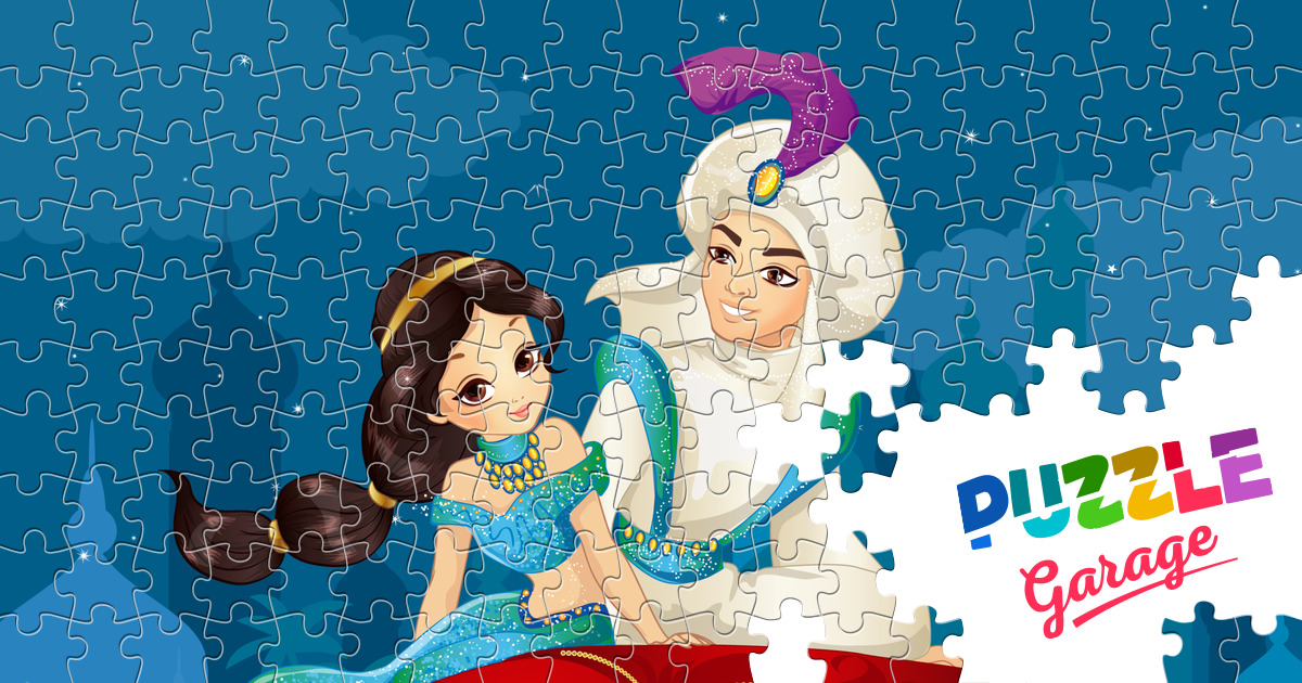 Alladin with the princess on the flying carpet Jigsaw Puzzle (For ...