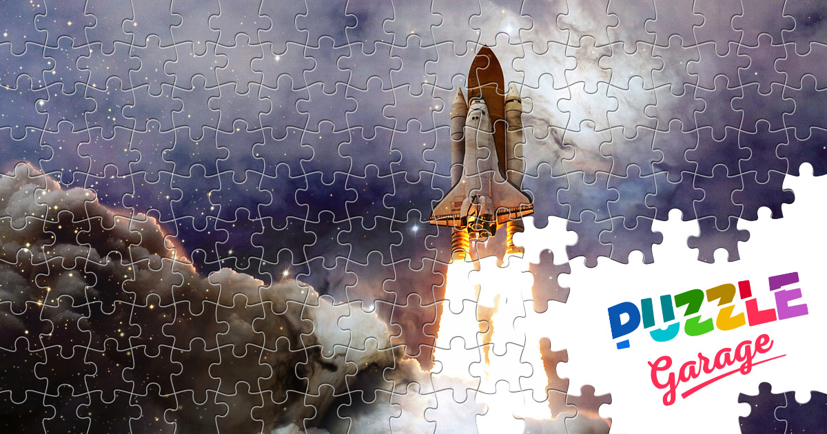 Shuttle taking off Jigsaw Puzzle (Space, Cosmonautics) | Puzzle Garage