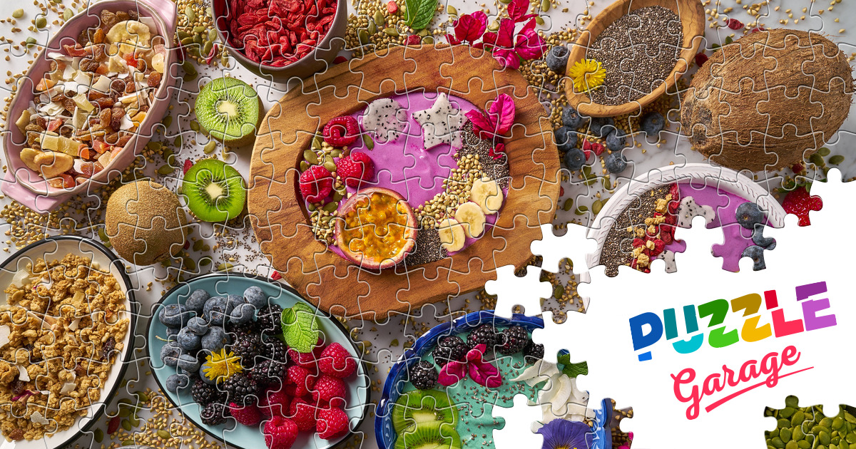 Breakfasts with berries, chia and fruits Jigsaw Puzzle (Home, Food ...