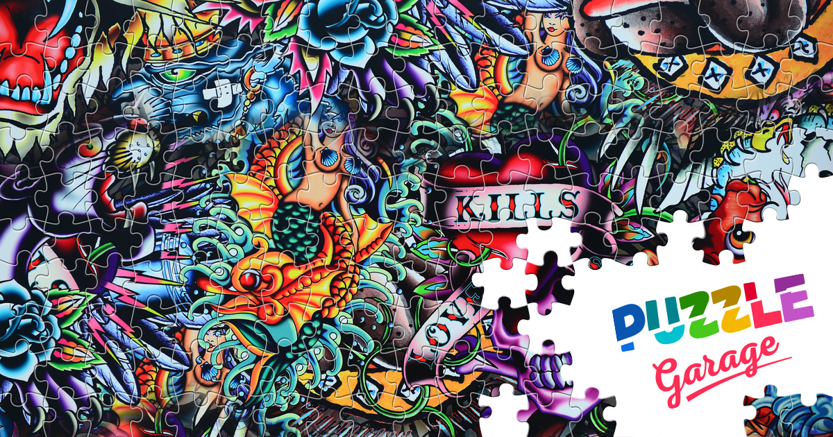 Graffiti in grunge style Jigsaw Puzzle (Art, Graffiti) | Puzzle Garage