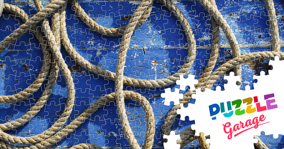 Ship rope on blue background Jigsaw Puzzle (Technics, Ships) | Puzzle ...
