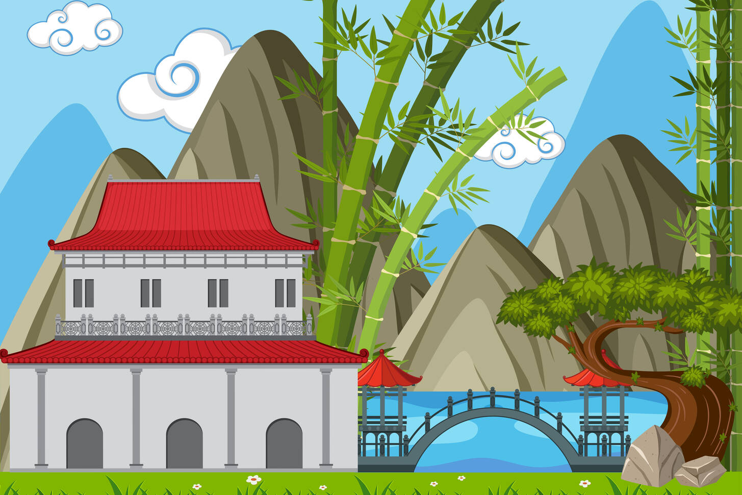 Chinese style house Jigsaw Puzzle (For children, Cartoon Illustrations ...