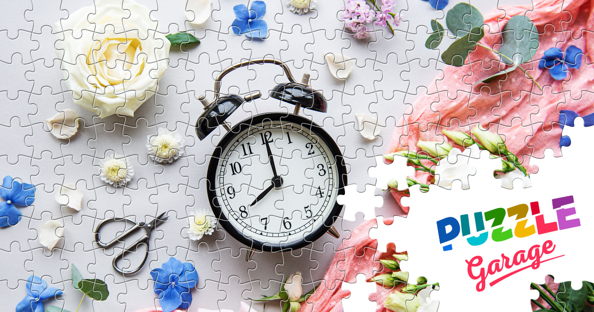 Alarm clock and flowers Jigsaw Puzzle (Stuff, Watches) | Puzzle Garage