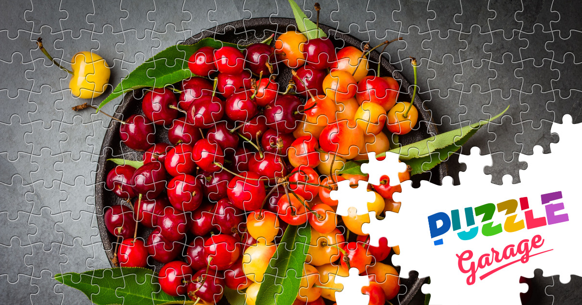 Red and yellow cherries Jigsaw Puzzle (Plants, Berries) | Puzzle Garage