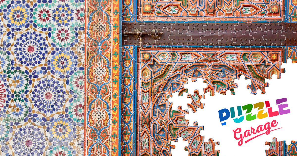 Doors of the royal palace in Fez Jigsaw Puzzle (Countries, Morocco ...