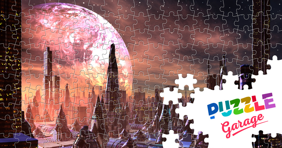 Futuristic city view Jigsaw Puzzle (Space, Sci-Fi) | Puzzle Garage