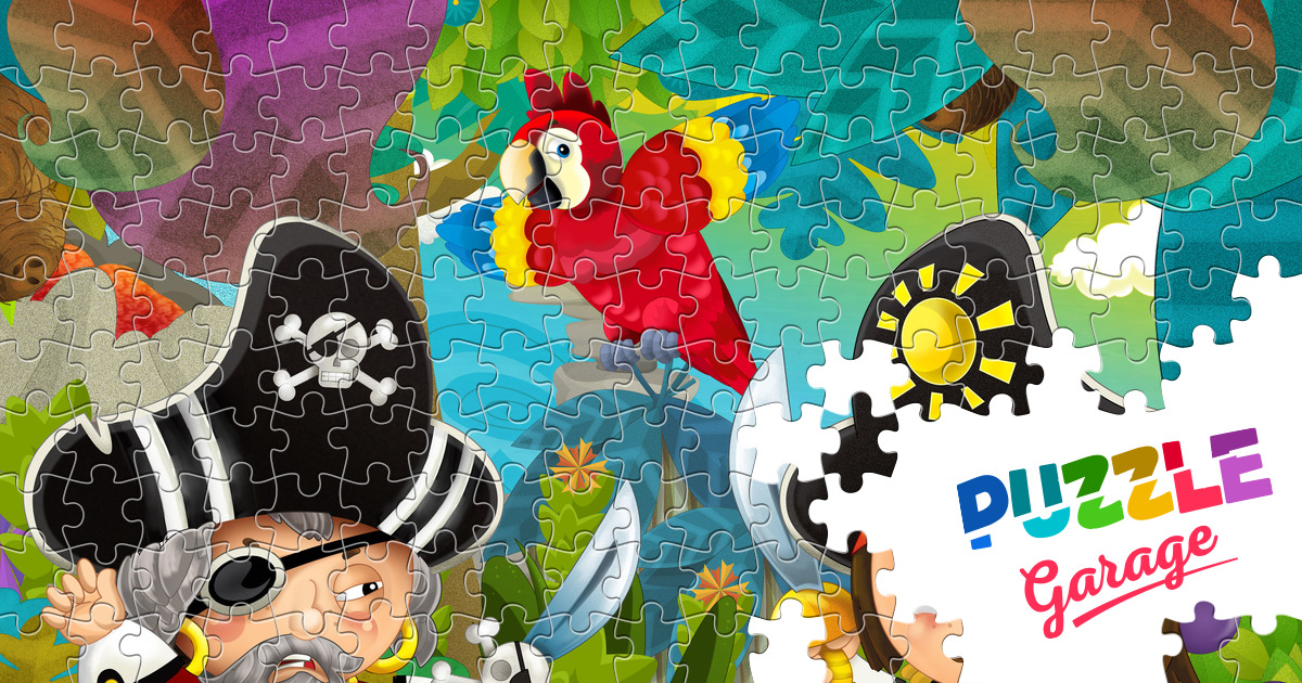 Jungle pirates Jigsaw Puzzle (For children, Cartoon Illustrations ...
