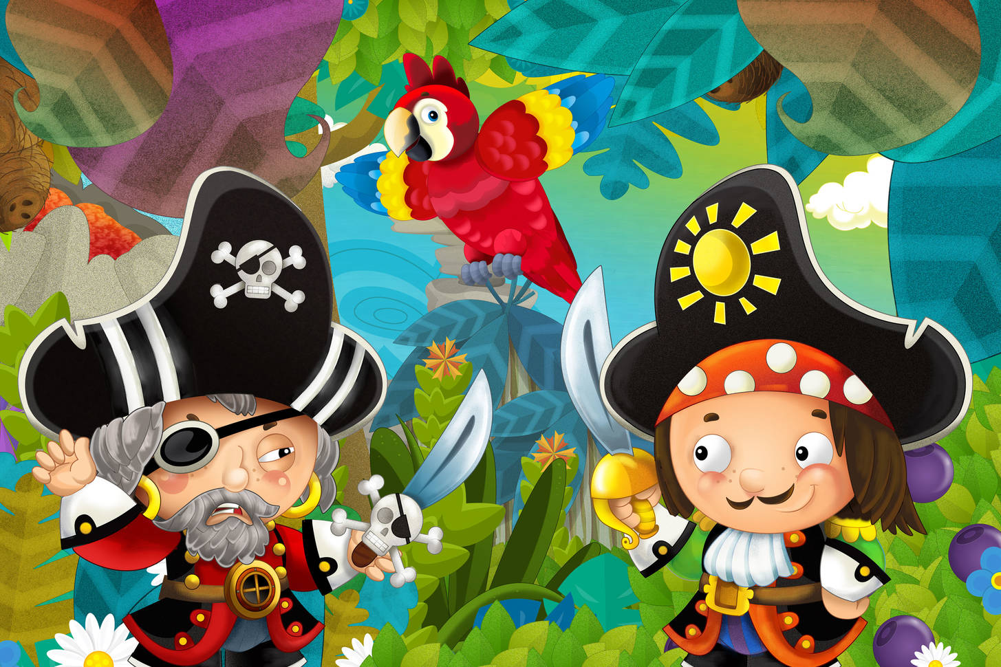 Jungle pirates Jigsaw Puzzle (For children, Cartoon Illustrations ...