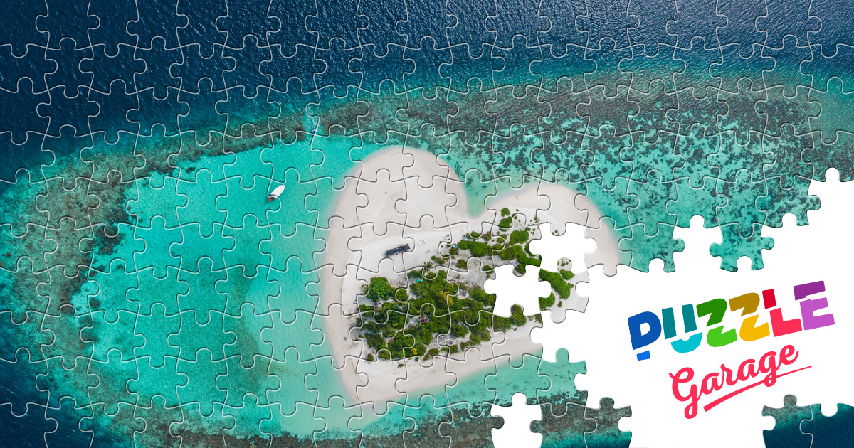 Heart-shaped island in Maldives Jigsaw Puzzle (Nature, Seas and Oceans ...