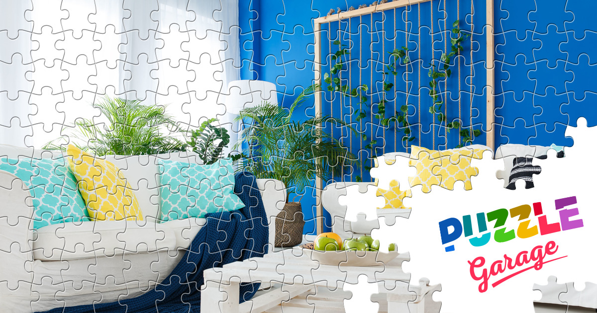 Living room with white furniture Jigsaw Puzzle (Home, Interiors ...