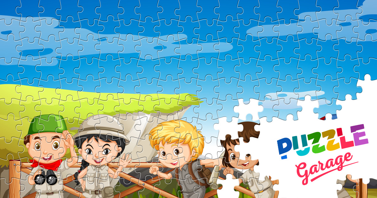 Traveler kids Jigsaw Puzzle (For children, Cartoon Illustrations ...