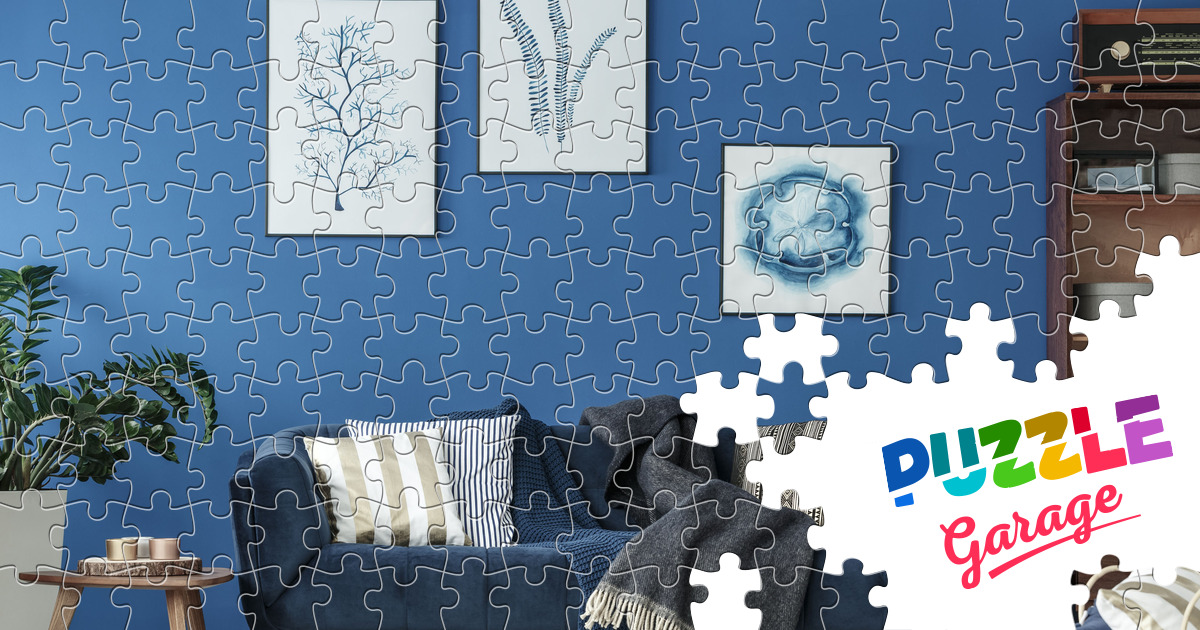 Blue living room Jigsaw Puzzle (Home, Interiors) | Puzzle Garage