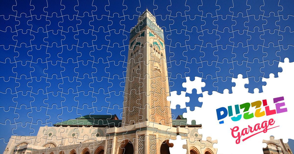 Hassan II Mosque in Casablanca Jigsaw Puzzle (Countries, Morocco ...
