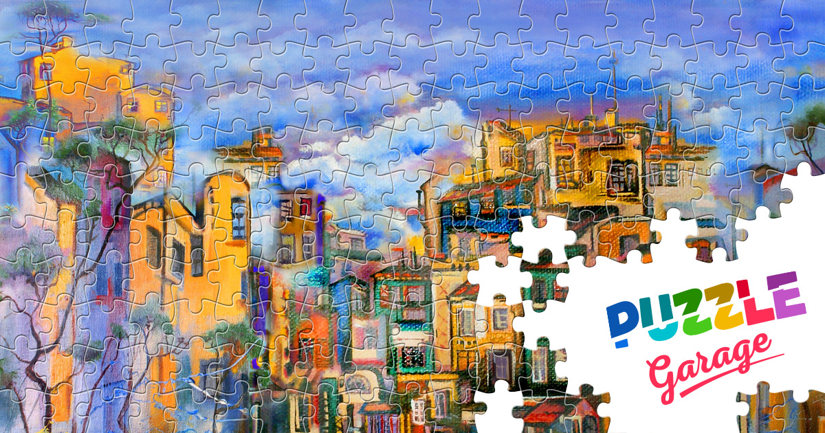 Cloudy yard Jigsaw Puzzle (Art, Painting) | Puzzle Garage