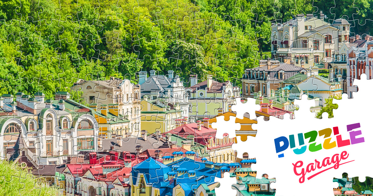 Colored Kiev houses Jigsaw Puzzle (Countries, Ukraine) | Puzzle Garage