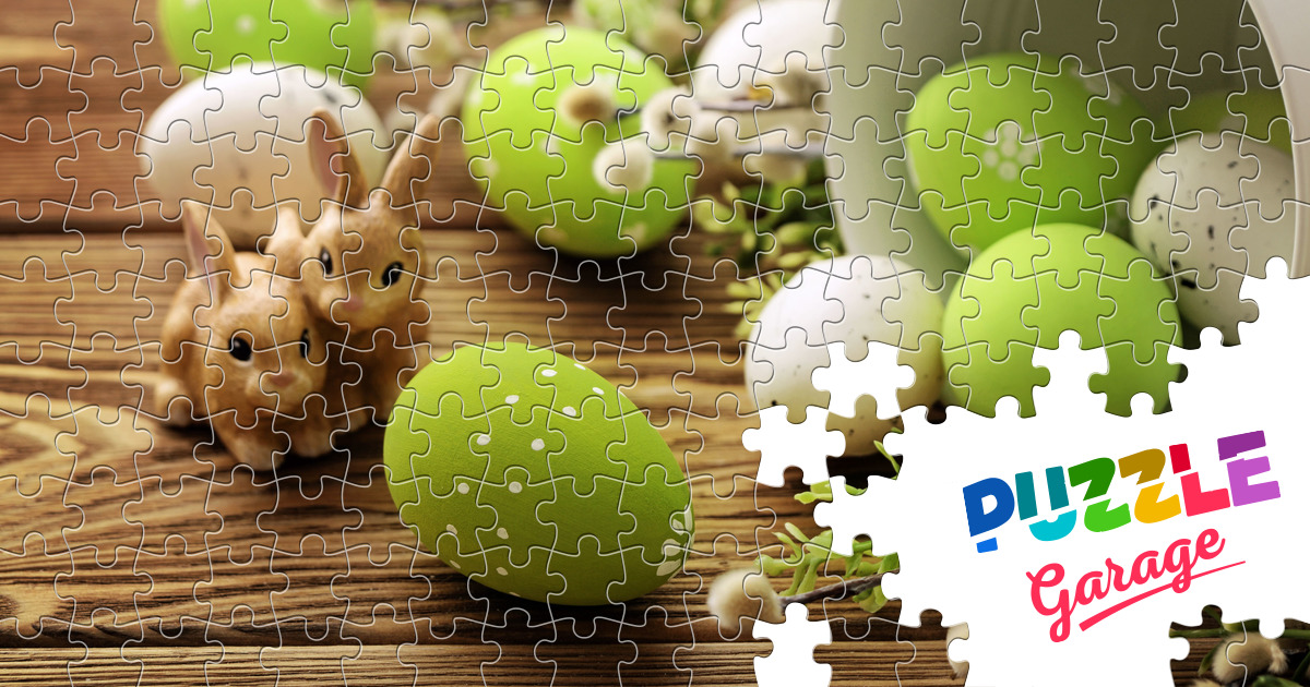 Easter eggs on a wooden table Jigsaw Puzzle (Holidays, Easter) | Puzzle ...