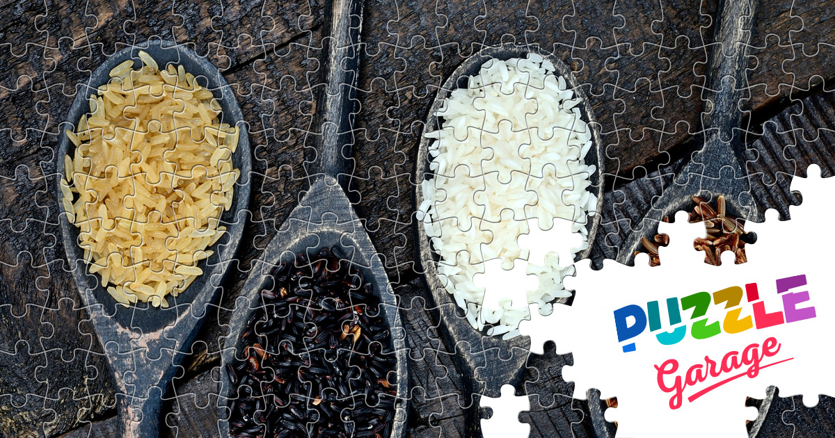 Different types of rice in spoons Jigsaw Puzzle (Home, Food) | Puzzle ...