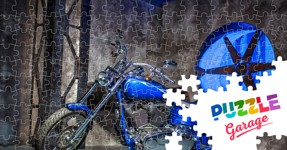 Blue motorcycle Jigsaw Puzzle (Technics, Moto) | Puzzle Garage