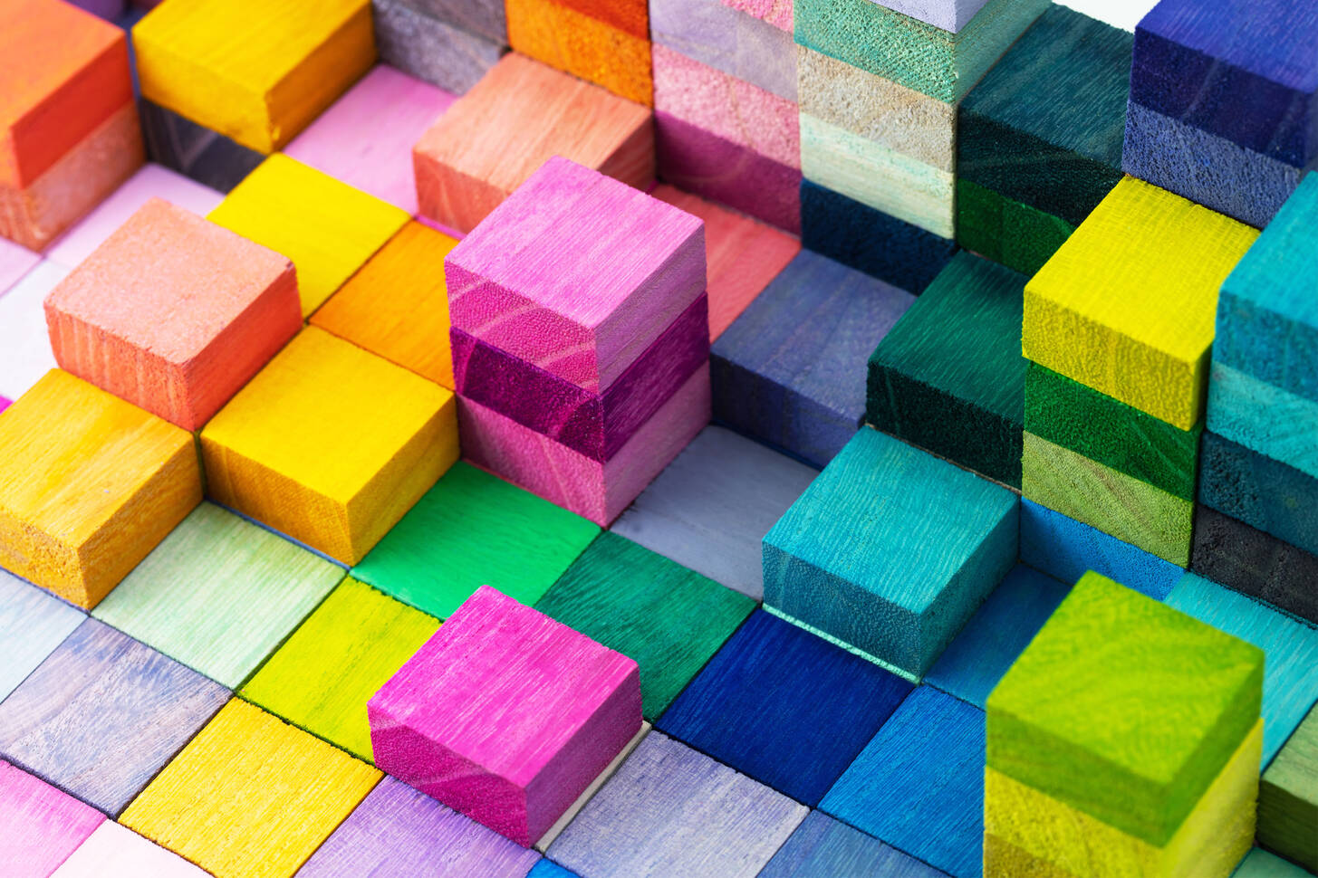 Abstraction from colorful blocks Jigsaw Puzzle (Other, Abstraction ...