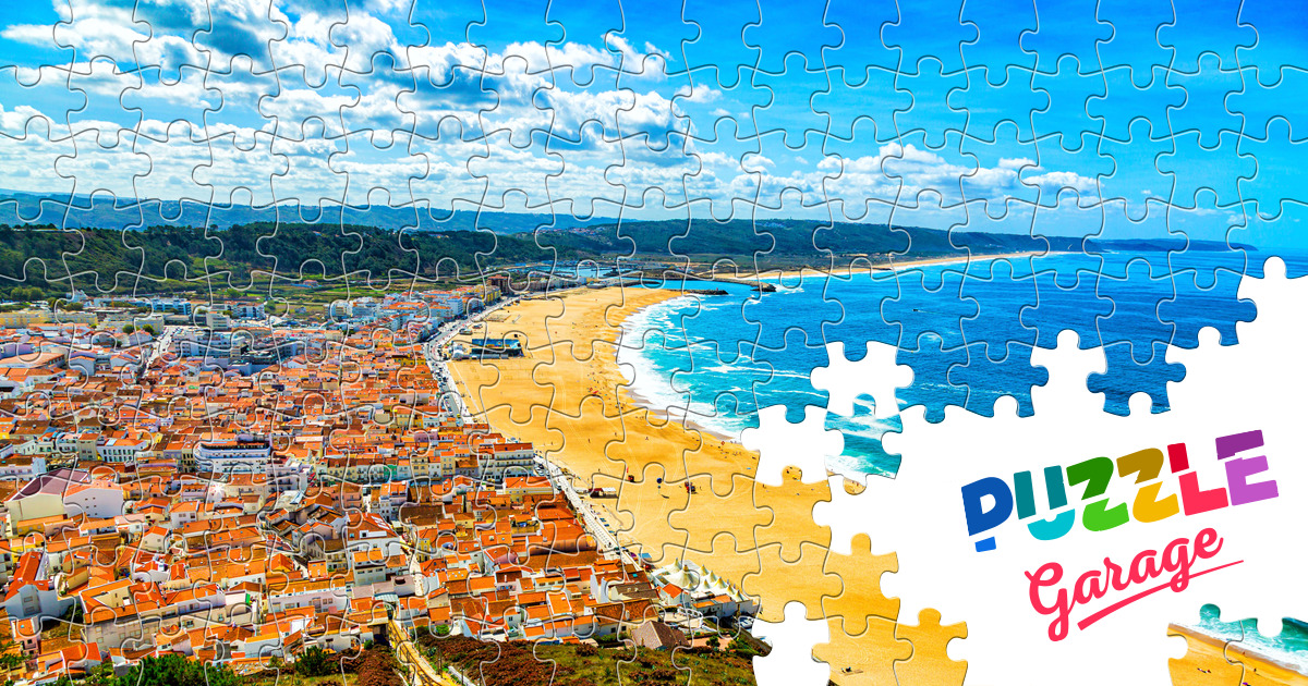 City of Nazare by the Atlantic Ocean Jigsaw Puzzle (Countries, Portugal ...