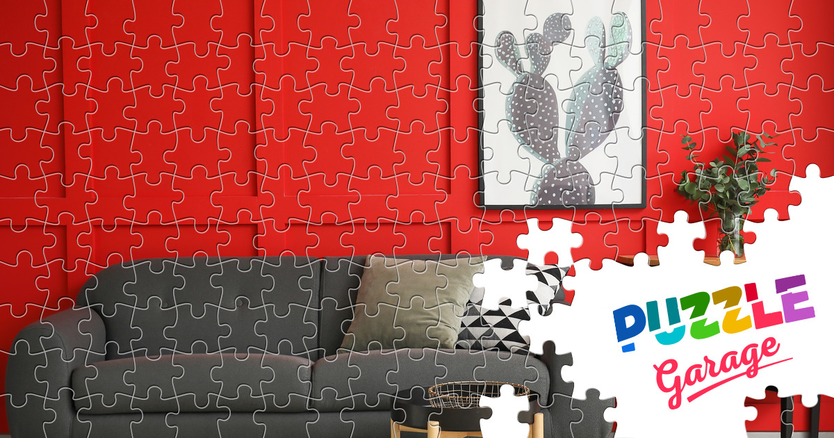 Interior with red walls Jigsaw Puzzle (Home, Interiors) | Puzzle Garage
