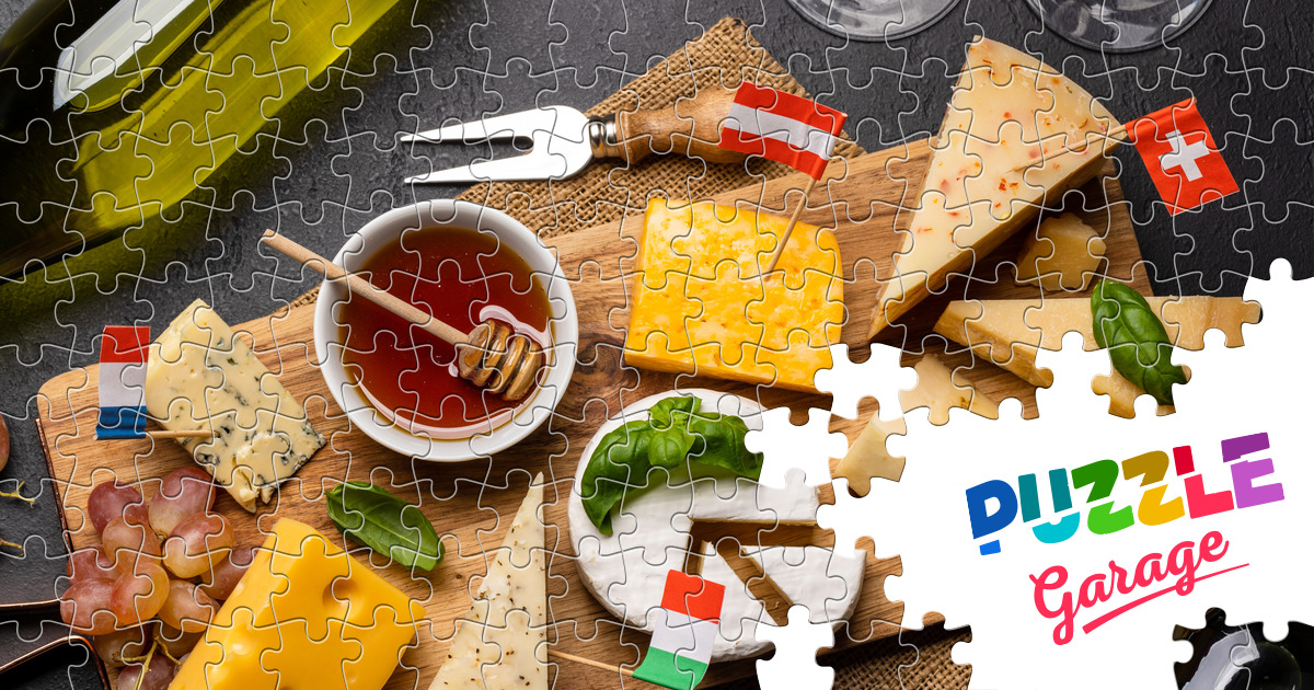 Cheese and honey on a board Jigsaw Puzzle (Home, Food) | Puzzle Garage